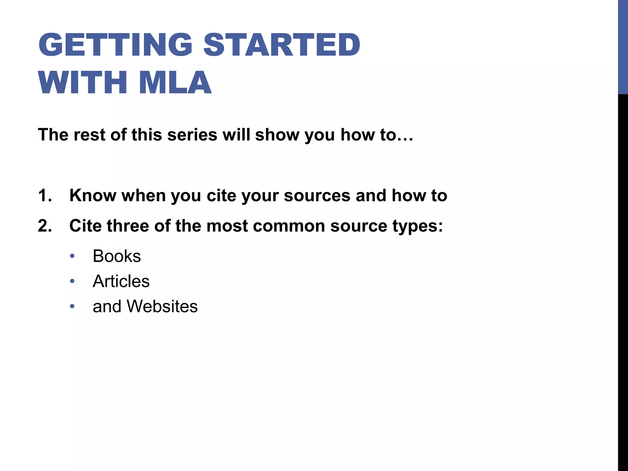Citing with MLA | PPTX