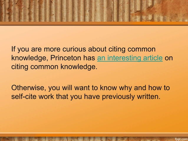 Citing Yourself (citing your previous work) in MLA or APA format | PPT
