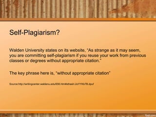 Citing Yourself (citing your previous work) in MLA or APA format | PPT