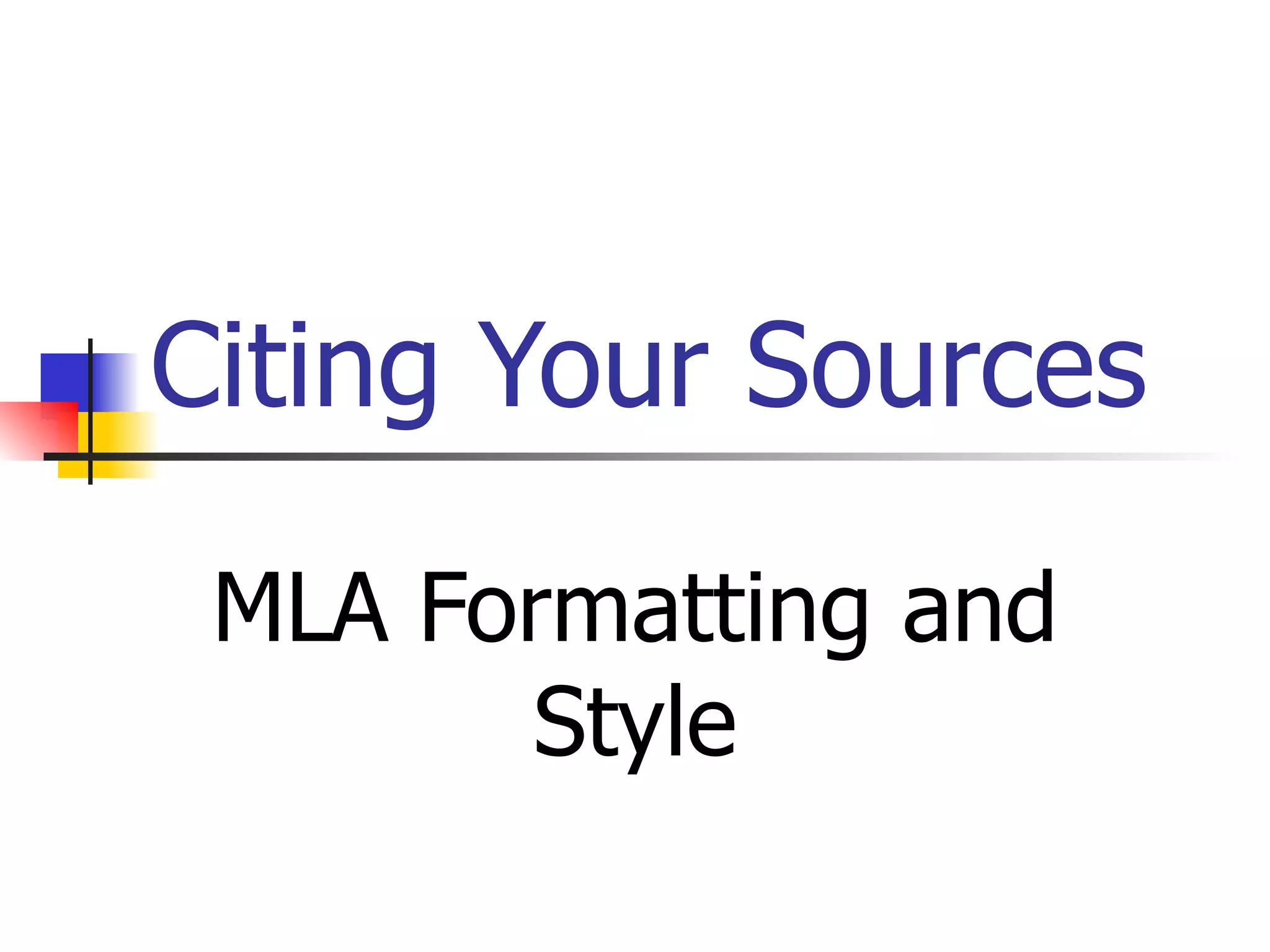 Citing your sources | PPT