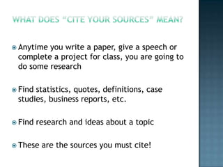 Citing Your Sources - APA | PPTX