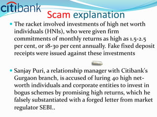 Citi bank scam | PPTX