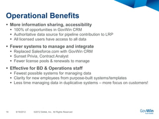 Win and Manage more Government Business with GovWin CRM | PDF