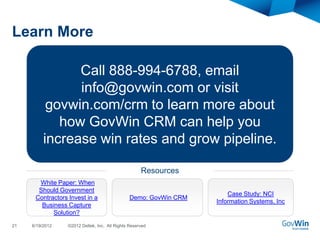 Win and Manage more Government Business with GovWin CRM | PDF