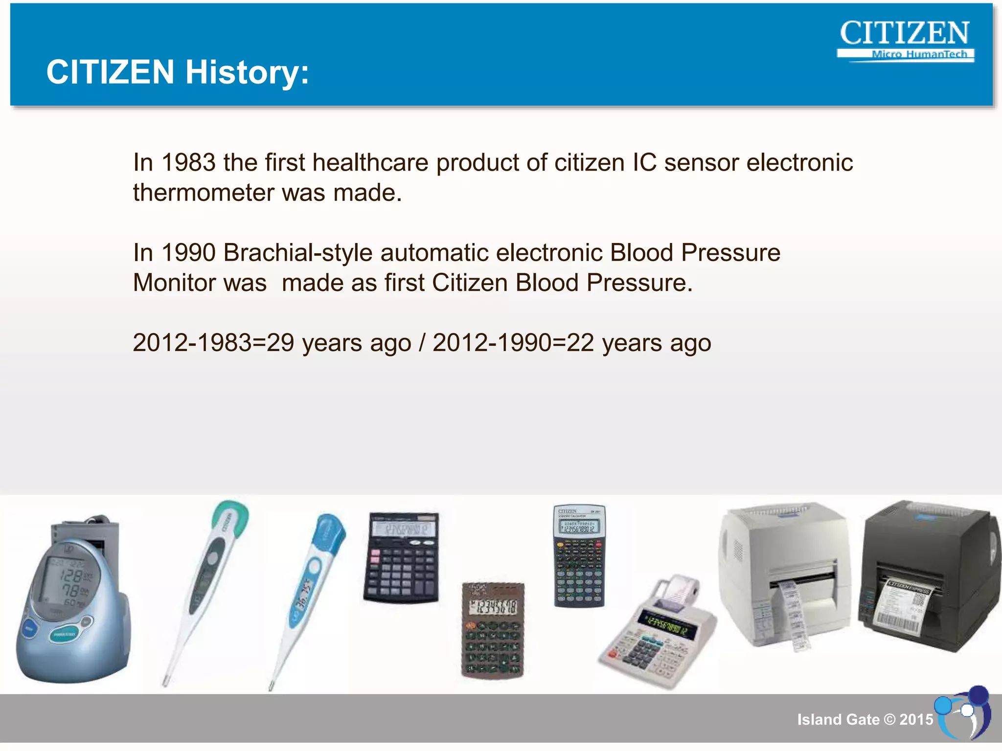 CITIZEN Blood Pressure Monitors 2015 | PPTX