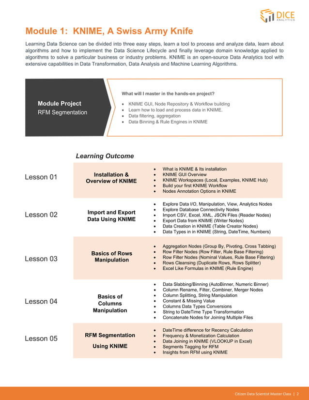 Citizen Data Science Training using KNIME | PDF