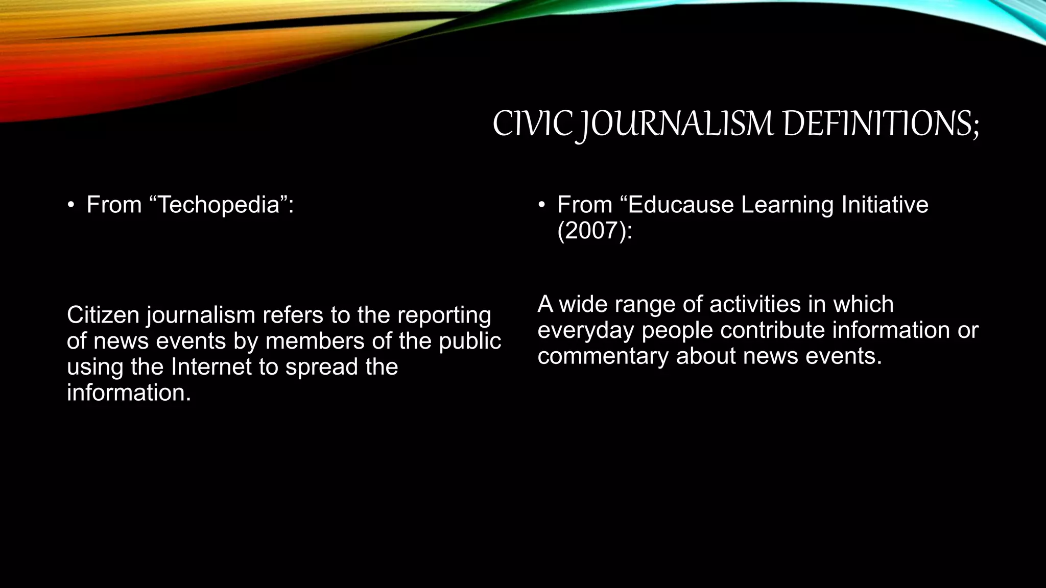 Citizen and embedded journalism | PPTX