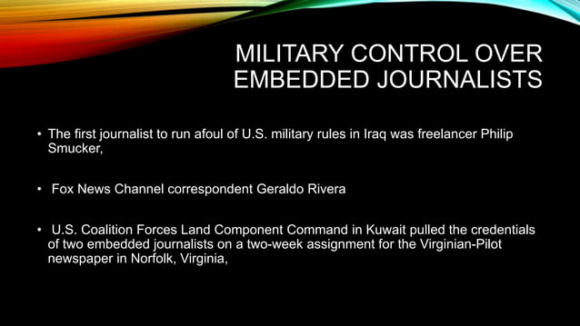 Citizen and embedded journalism | PPTX | Media Industry | Industries