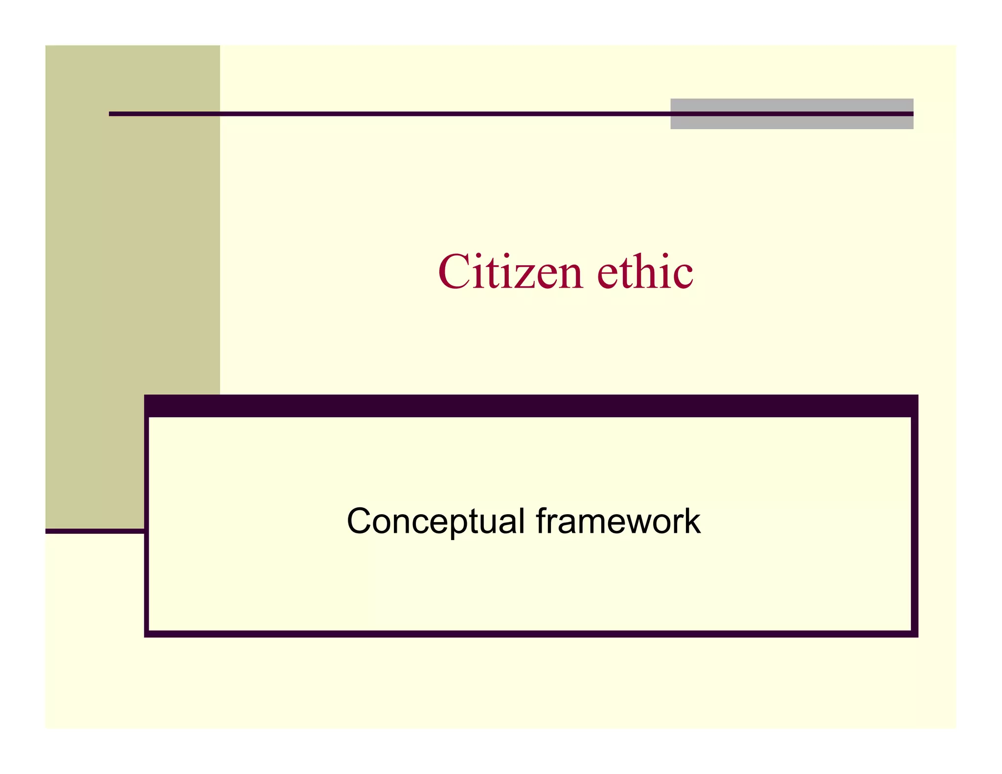 Citizen ethic | PDF