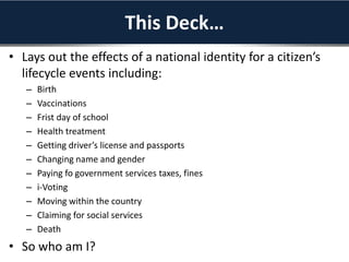 Citizen identity lifecycle july 2016 | PPTX