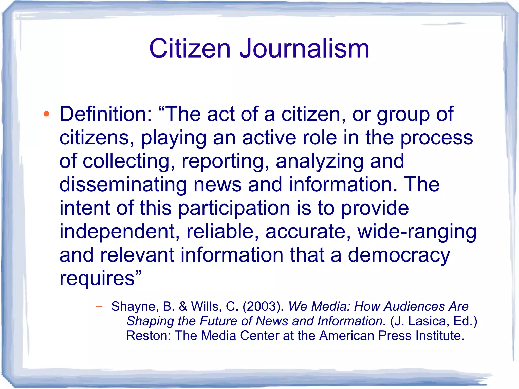 Citizen journalism | ODP