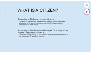 CITIZEN MODULE AND CITIZENSHIP INCLUDING GLOBAL CITIZENSHIPpptx | PPTX