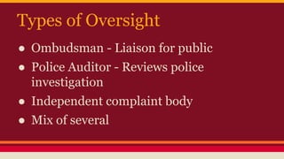 Citizen Oversight of Police | PPTX