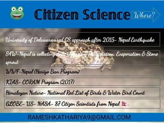 Citizen science approach on frog conservation in Nepal. | PPT