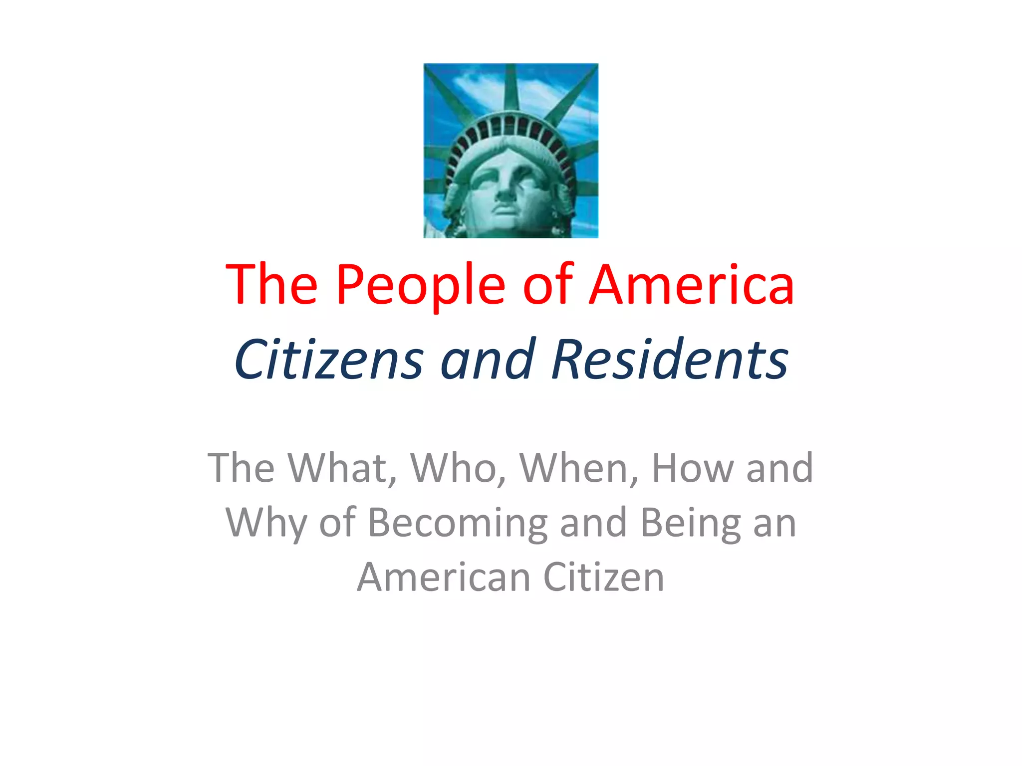 Citizenship in America | PPTX