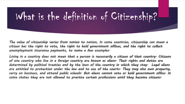 Citizenship | PPTX | Law