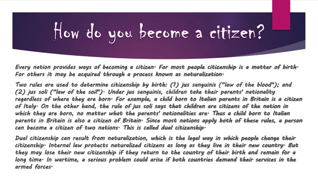 Citizenship | PPTX | Law