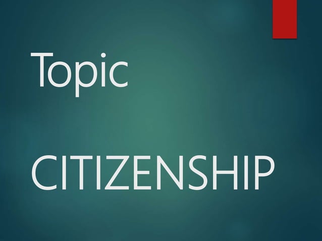 Citizenship | PPTX