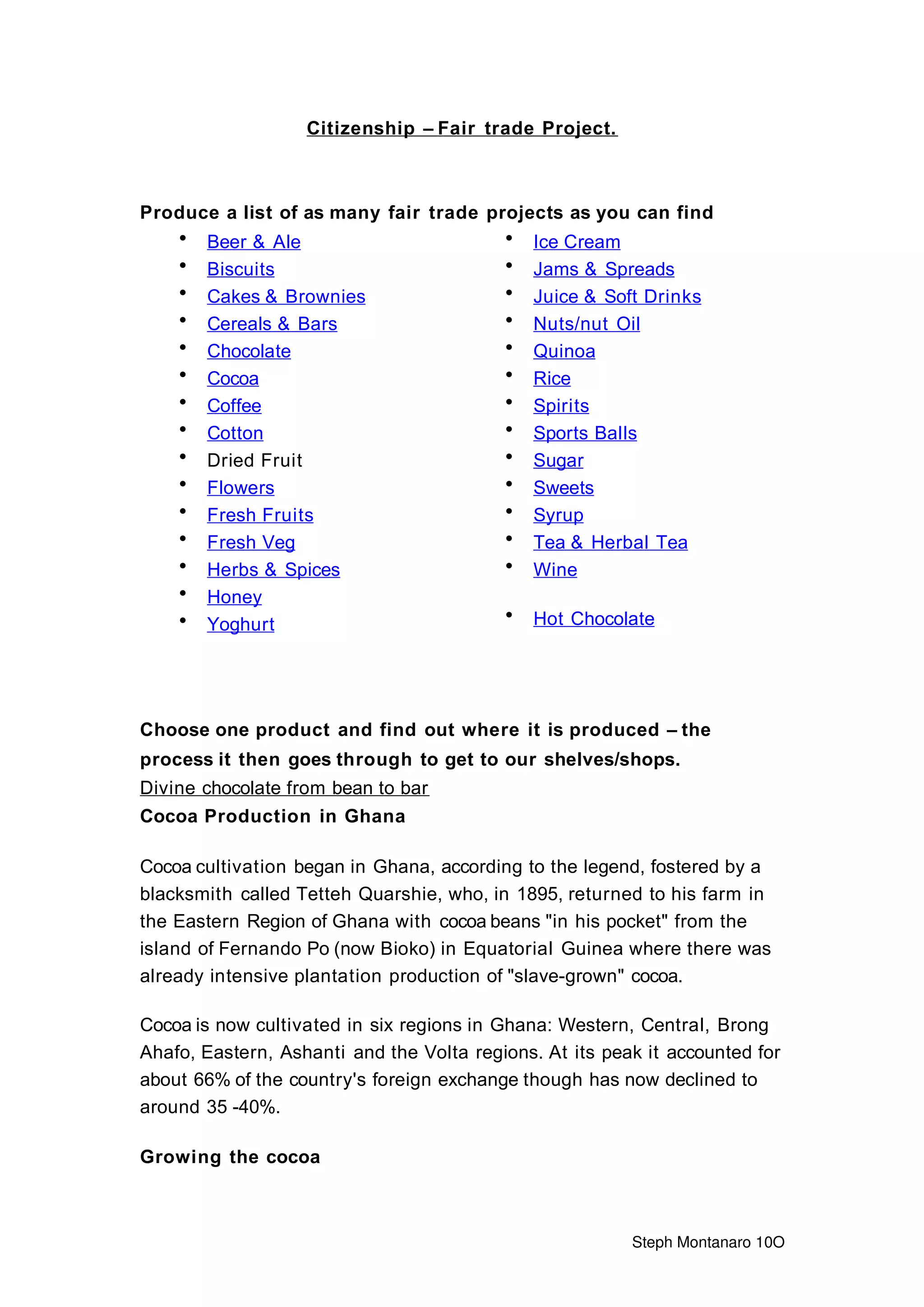 Citizenship Fairtrade 101 | PDF