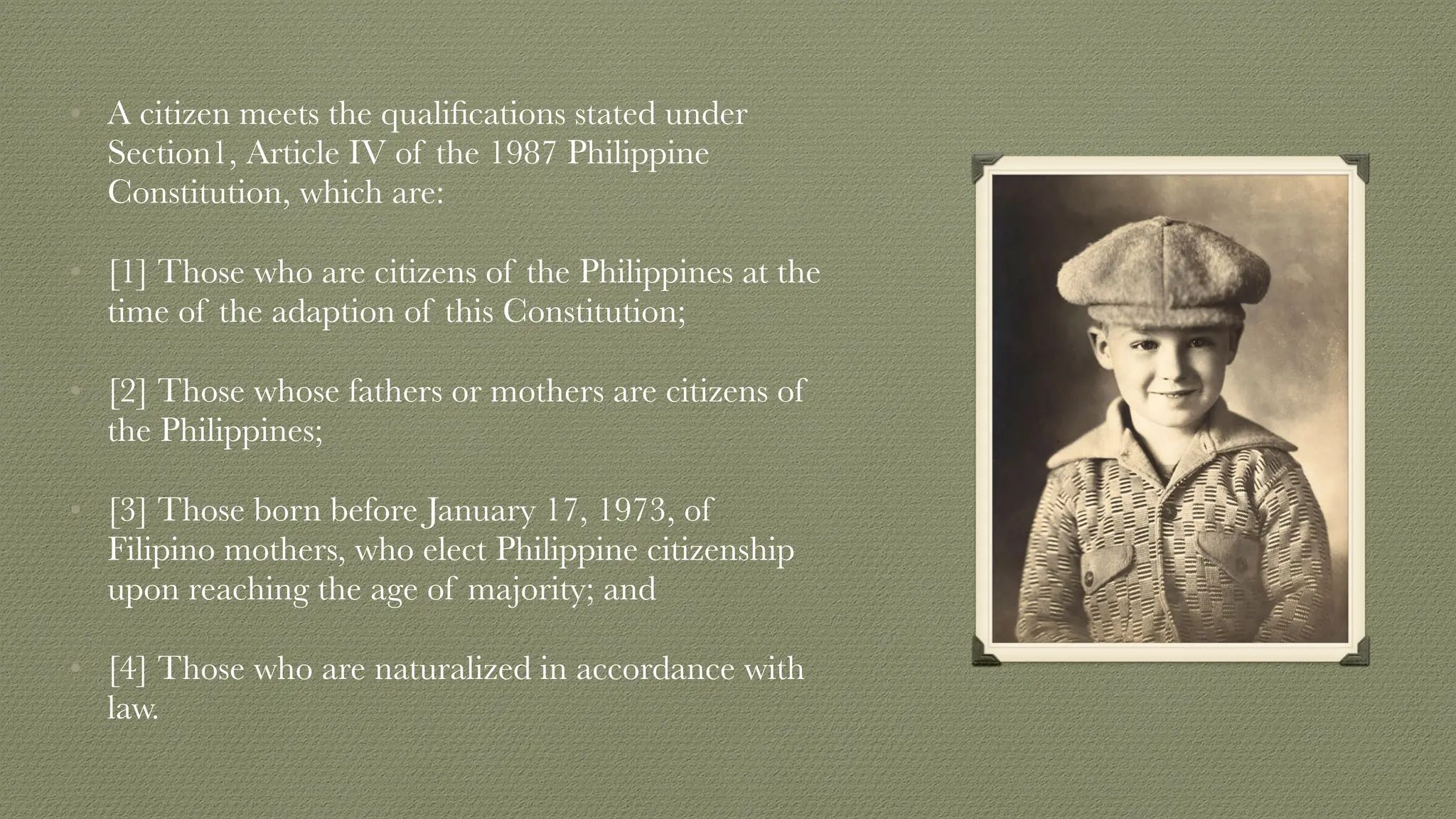 citizenship in the Philippines as to the laws applicable | PDF