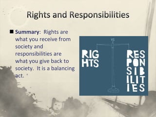 Citizenship rights and responsibilties | PPTX