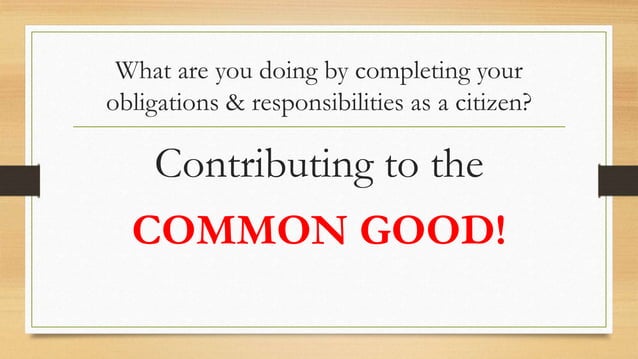 Citizenship Rights, Responsibilities & Obligations/Duties | PPT