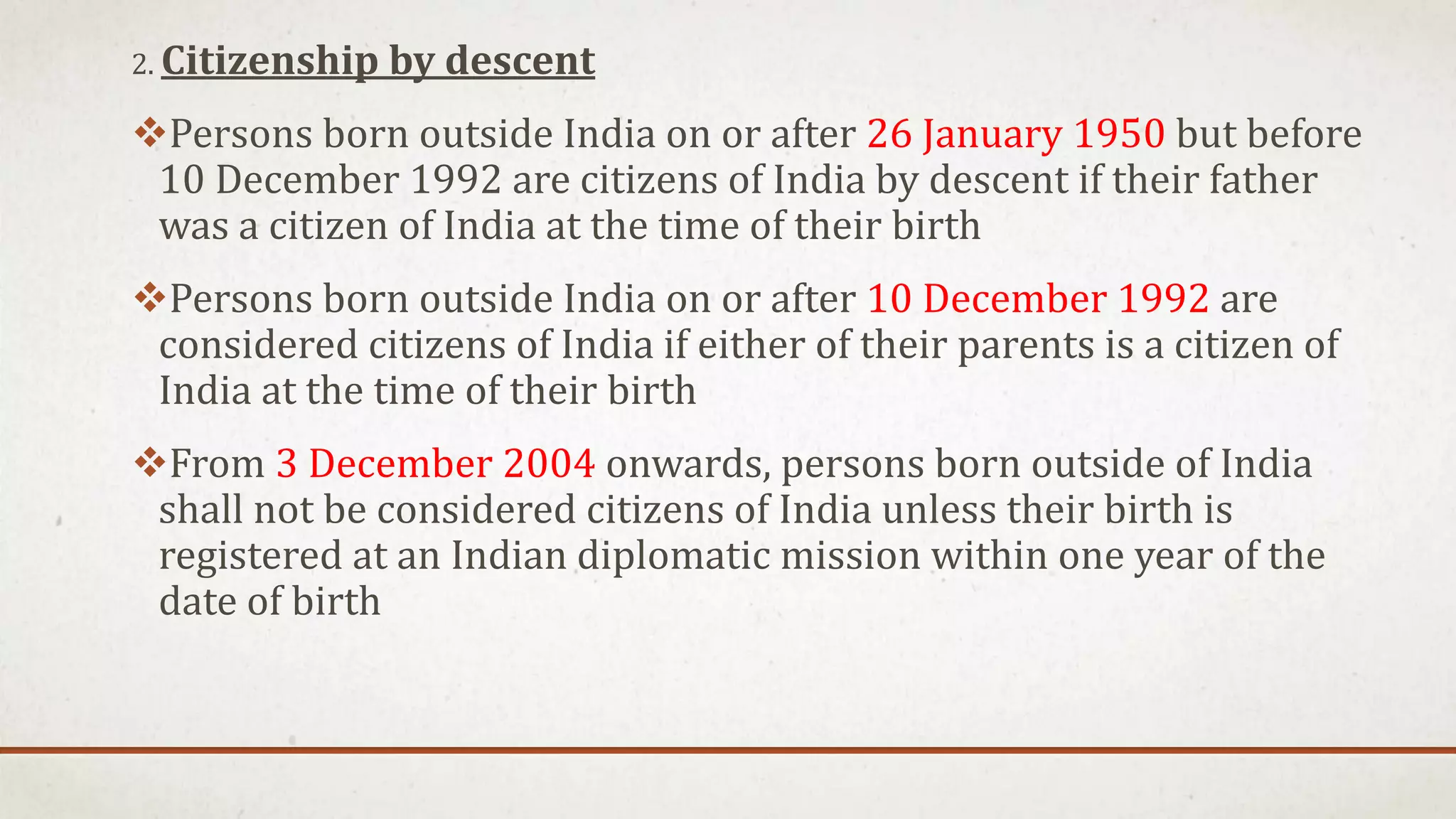 Citizenship act, 1955 India | PPTX