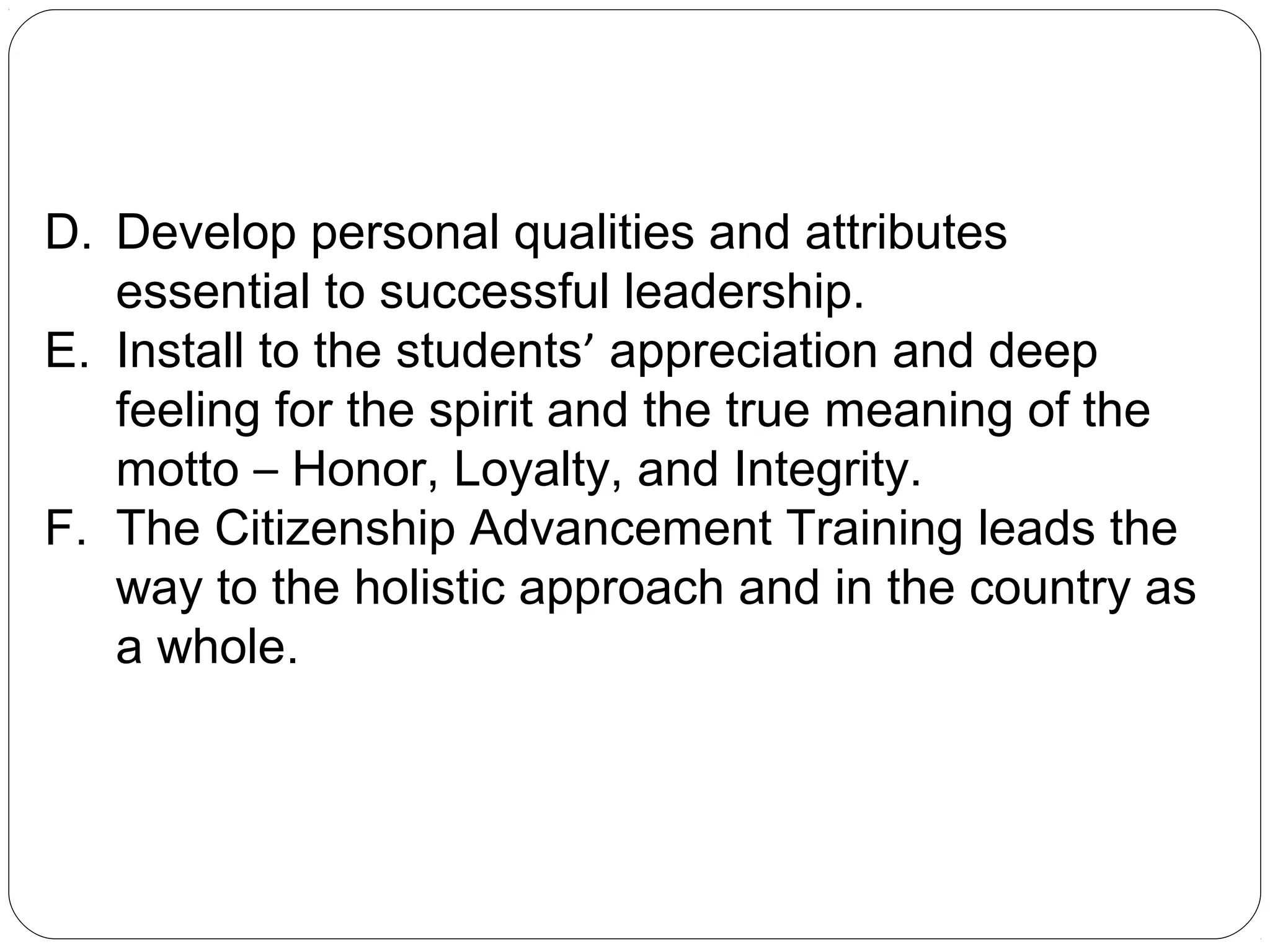 Citizenship advancement training | PPT