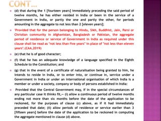 Citizenship amendment act, 2019 original | PPTX
