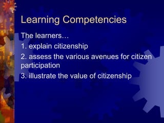 Citizenship by ej acera | PPTX