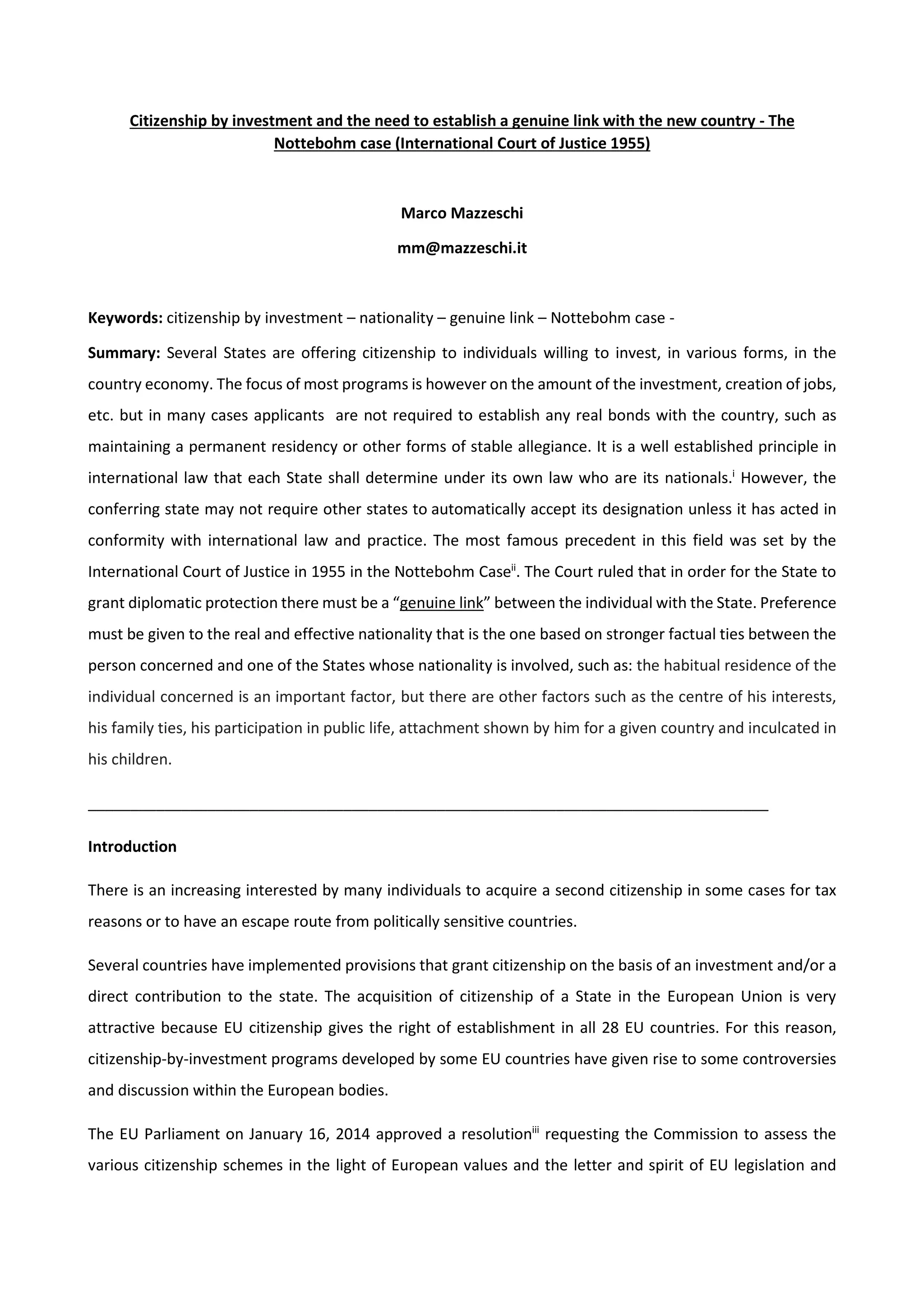Citizenship by investment | PDF
