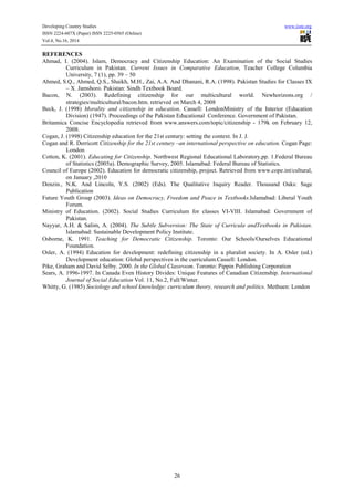 Citizenship education in pakistan | PDF