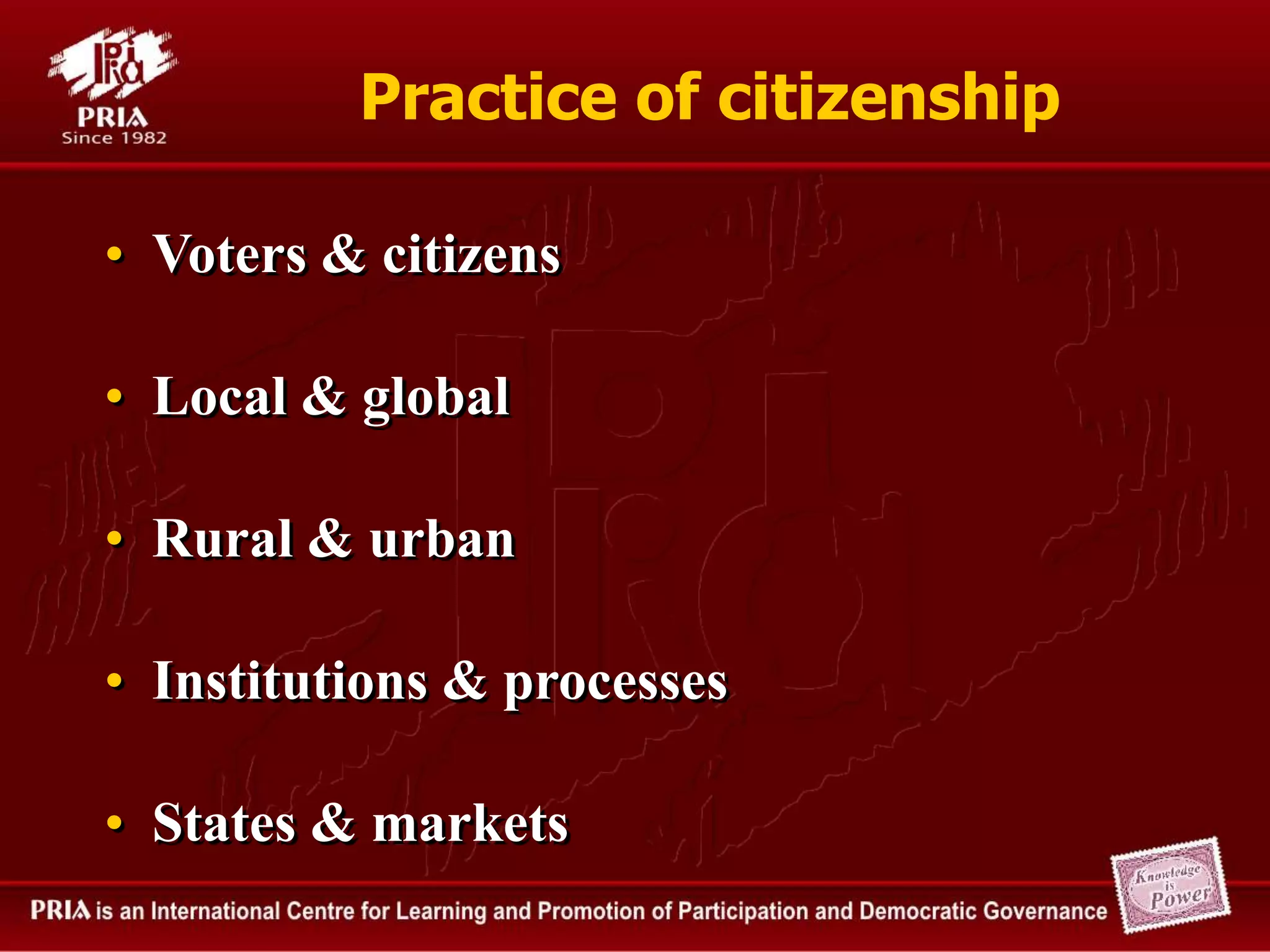 Citizenship & Governance Challenges for Social Inclusion | PPT