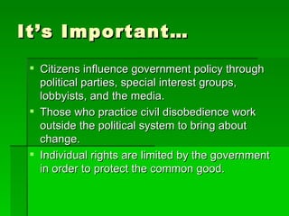 Citizenship Rights And Responsibilities | PPT | Political Issues ...