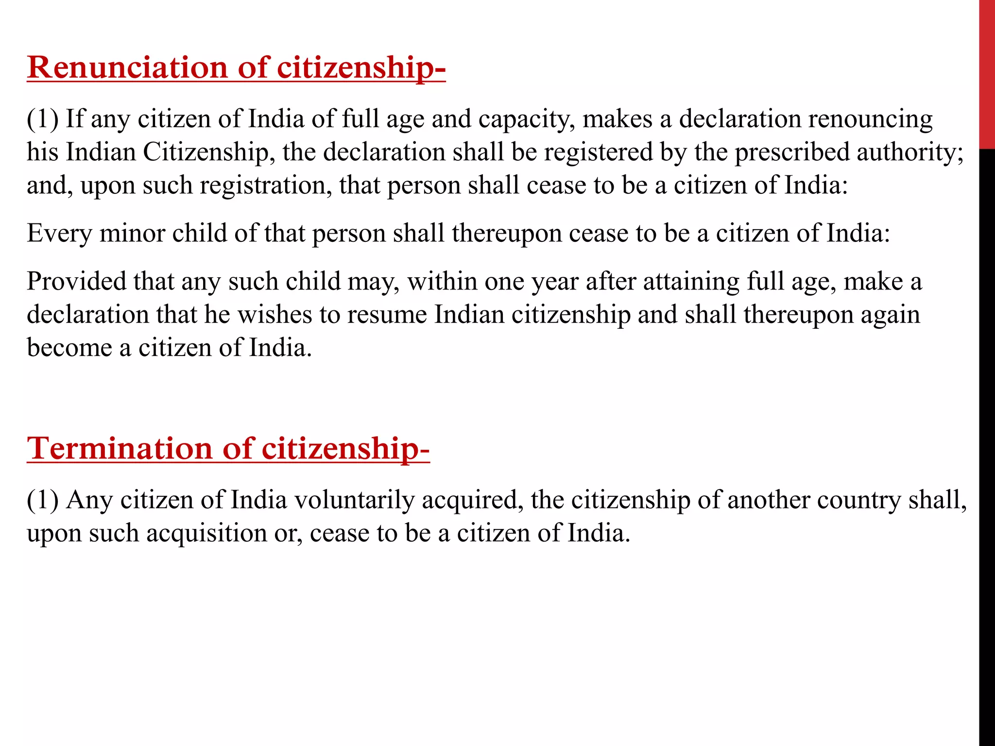 Citizenship rules in india | PPTX