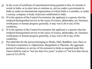 Citizenship rules in india | PPTX