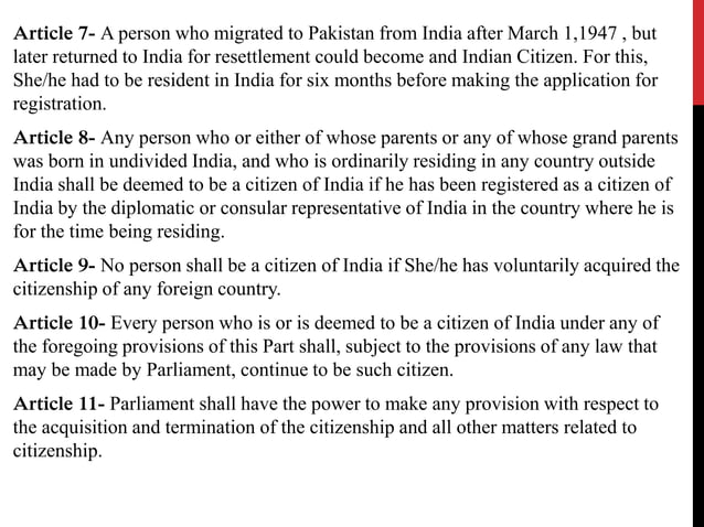 Citizenship rules in india | PPTX