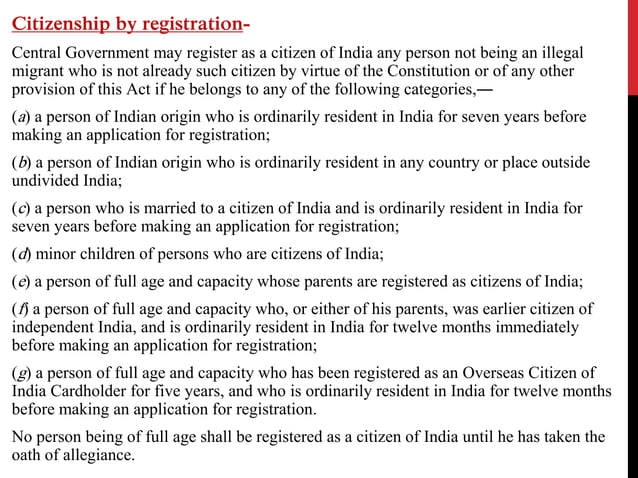 Citizenship rules in india | PPTX