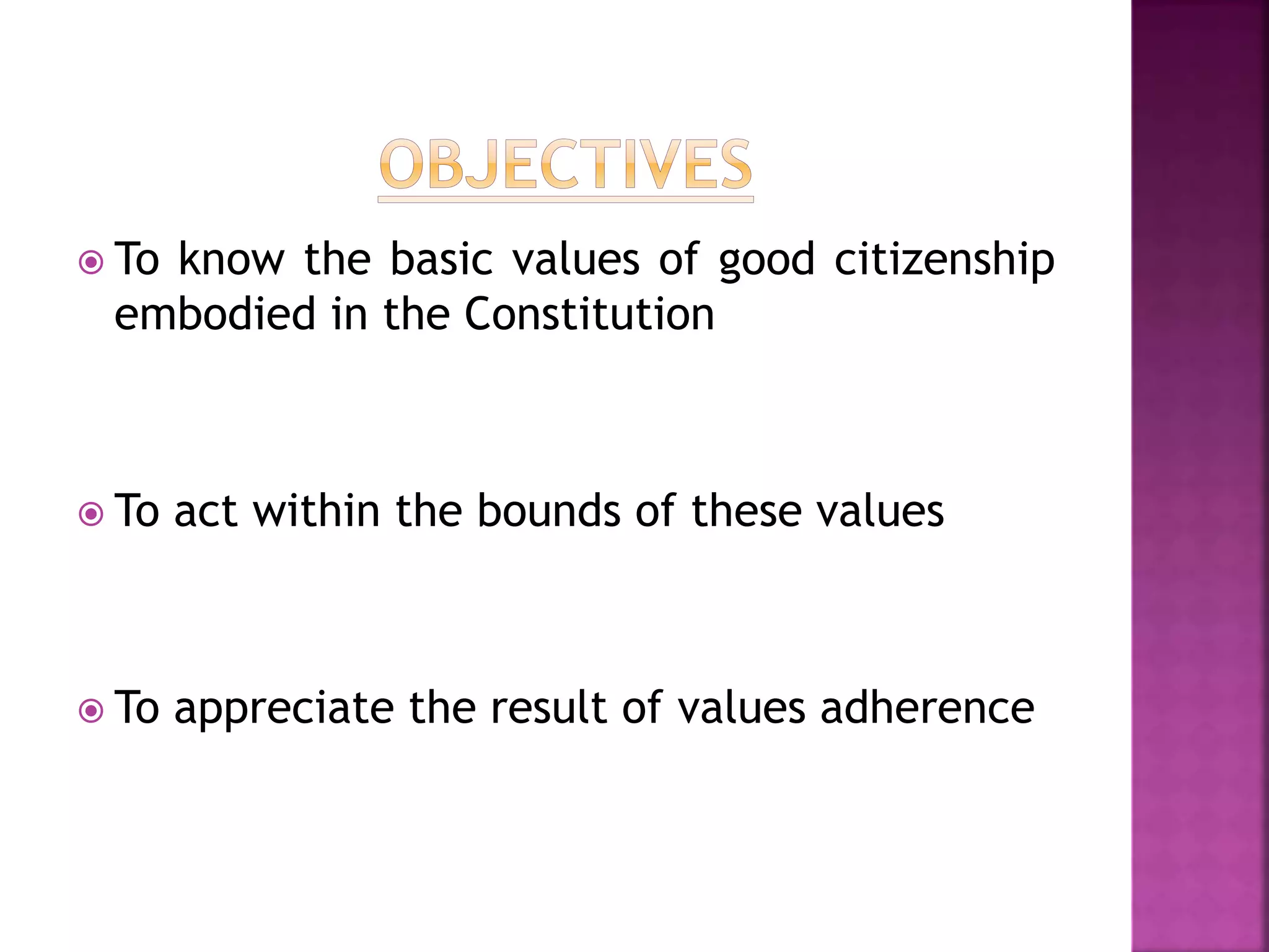 Citizenship values | PPTX