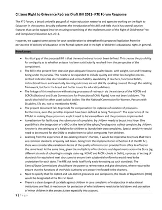 Citizens right to greviance redress bill 2011 rte forumt | PDF
