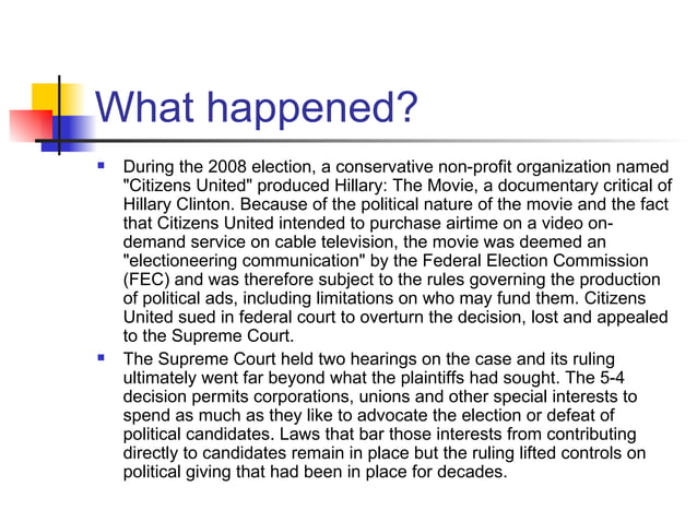 Week 10 Citizens United | PPT