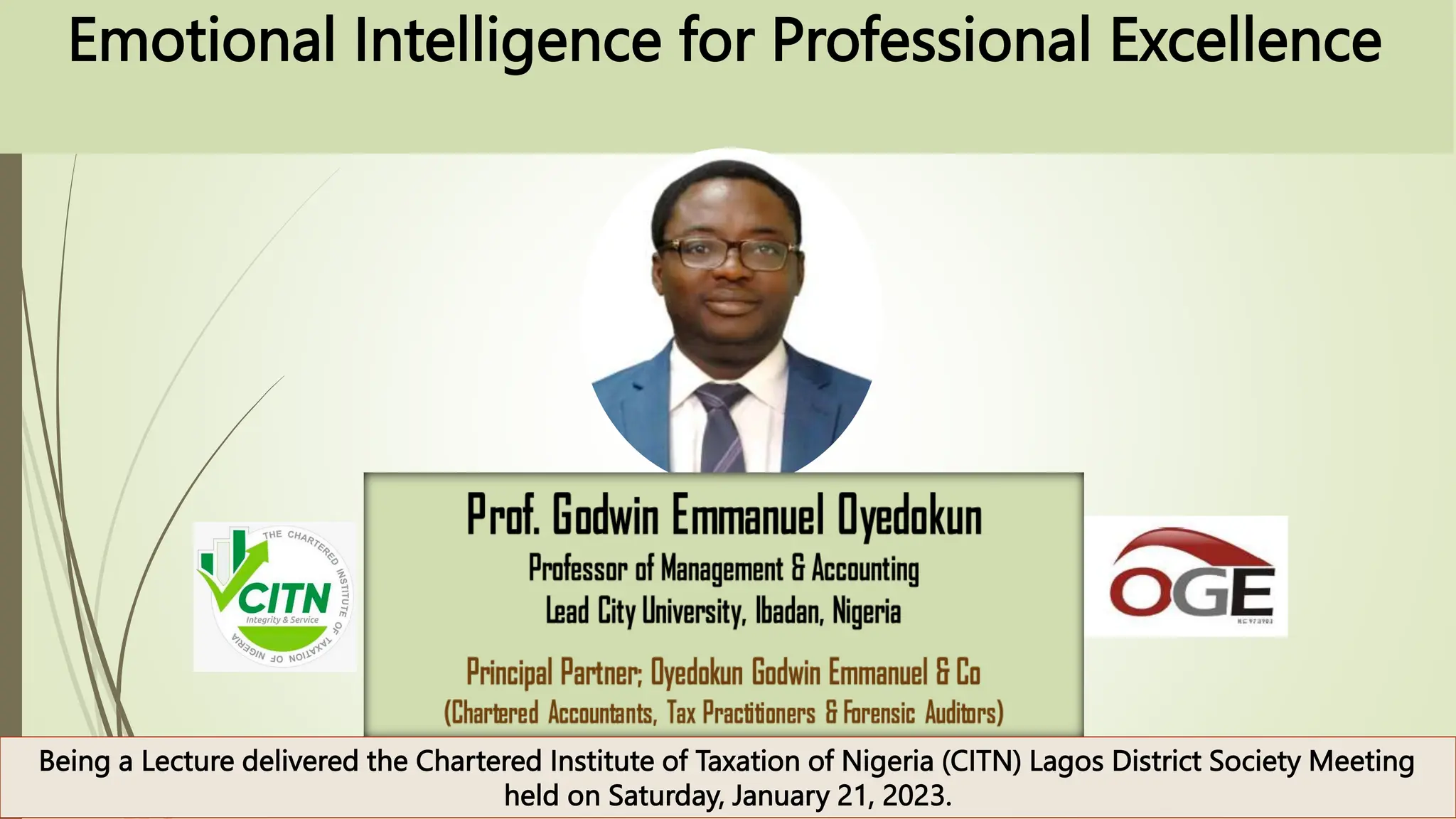 Emotional Intelligence PowerPoint - Prof Godwin Oyedokun New.pptx