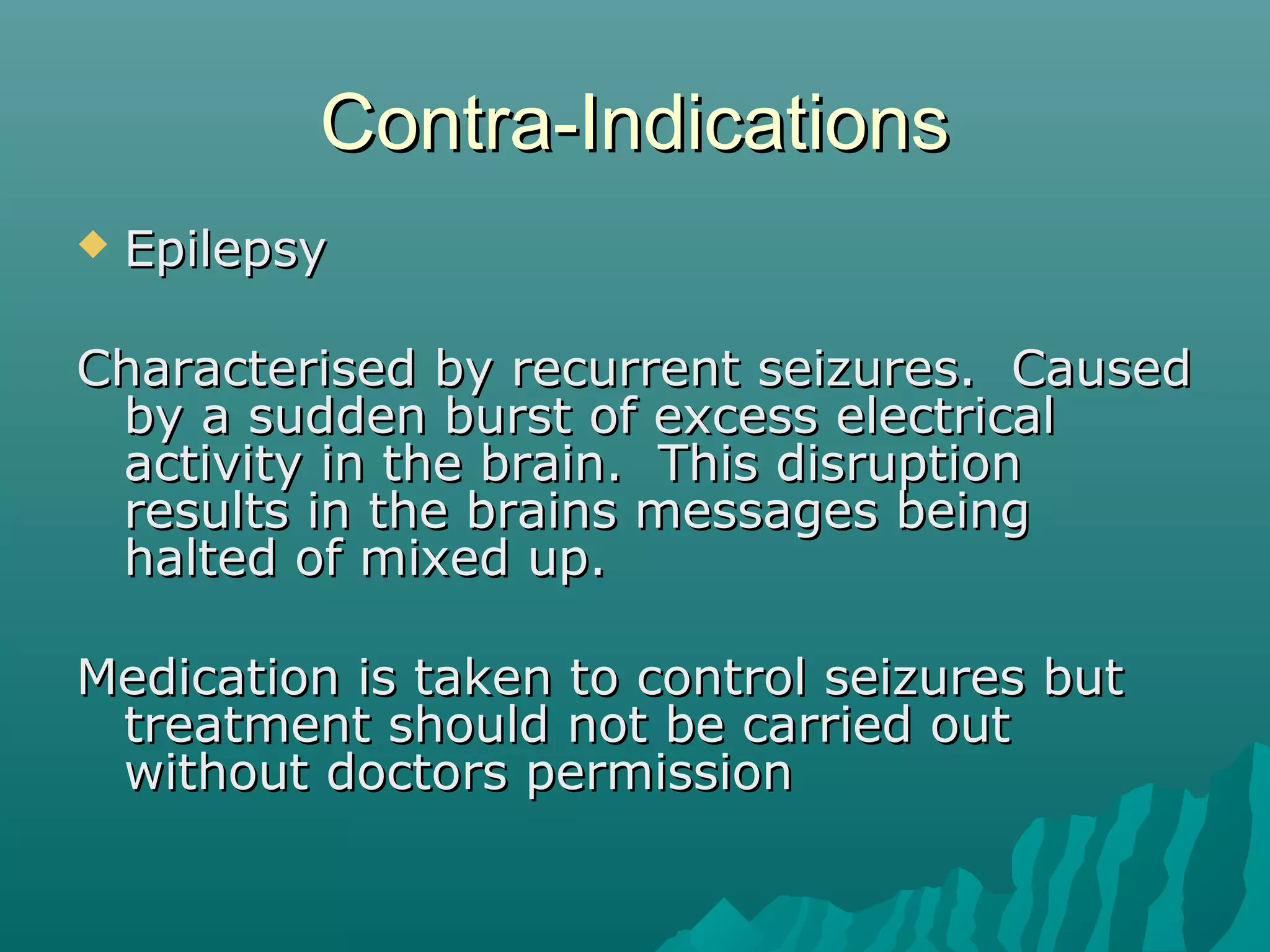 Contra-indications to an electrolysis treatment | PPT