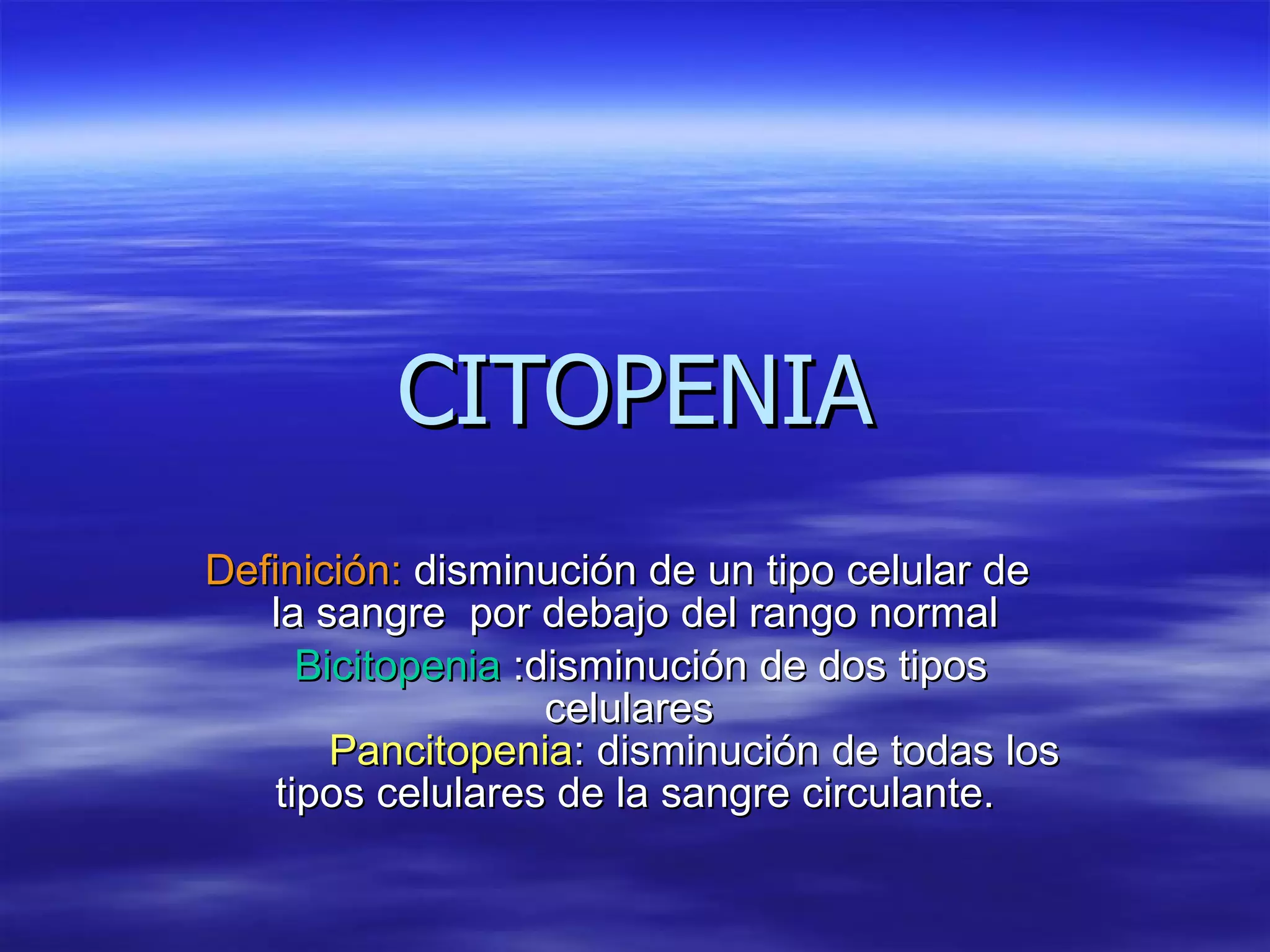 Citopenias Enfermeria | PPT