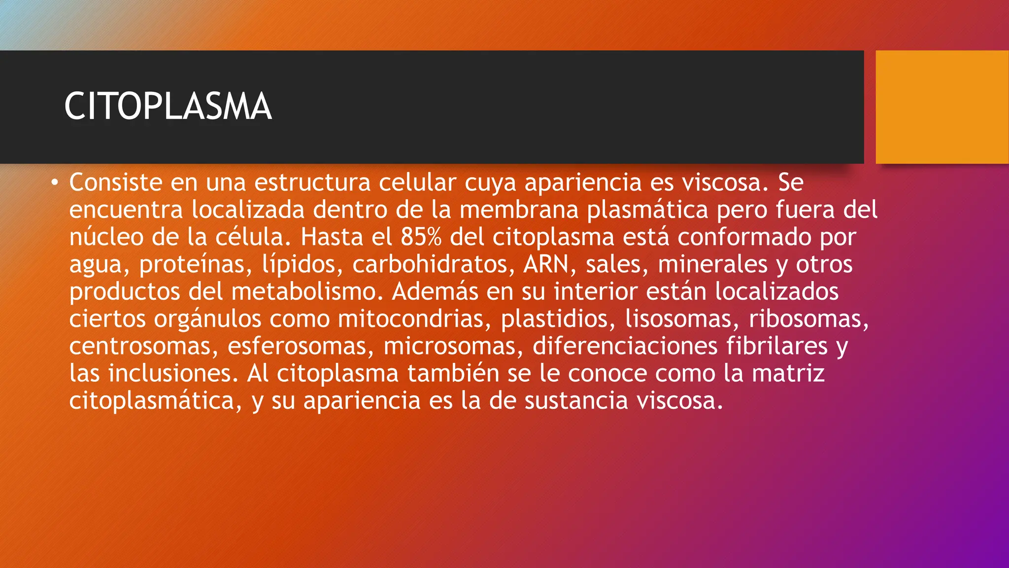 CITOPLASMA del cuerpo humano de la universidad udabol | PPTX