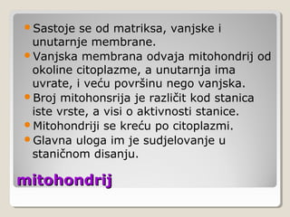 Citoplazma i stanične organele | PPT