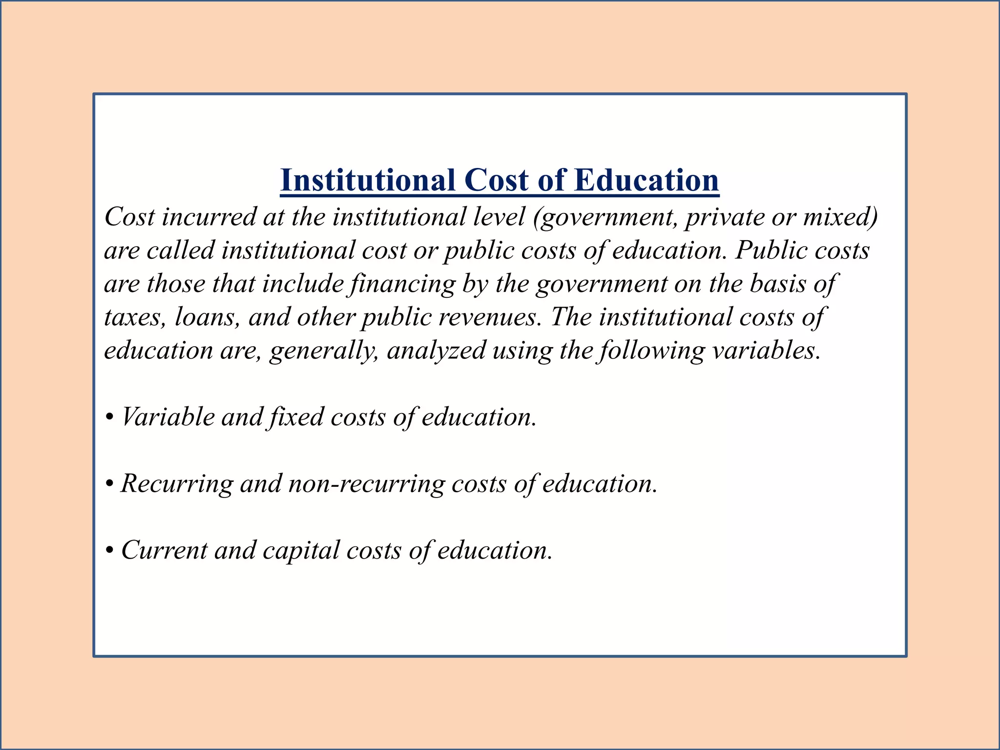 Cost Benefit Analysis of Primary and Secondary Education | PPTX