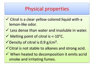 Citral | PPTX | Perfume and Fragrance | Beauty