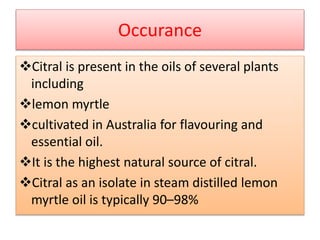 Citral | PPTX | Perfume and Fragrance | Beauty
