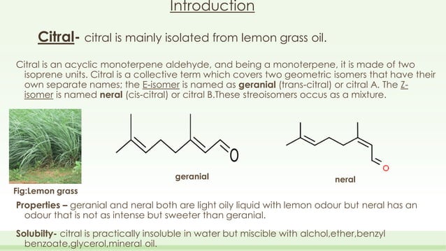 Citral - isolation,identification and structure elucidation | PDF Citral - isolation,identification and structure elucidation | PDF